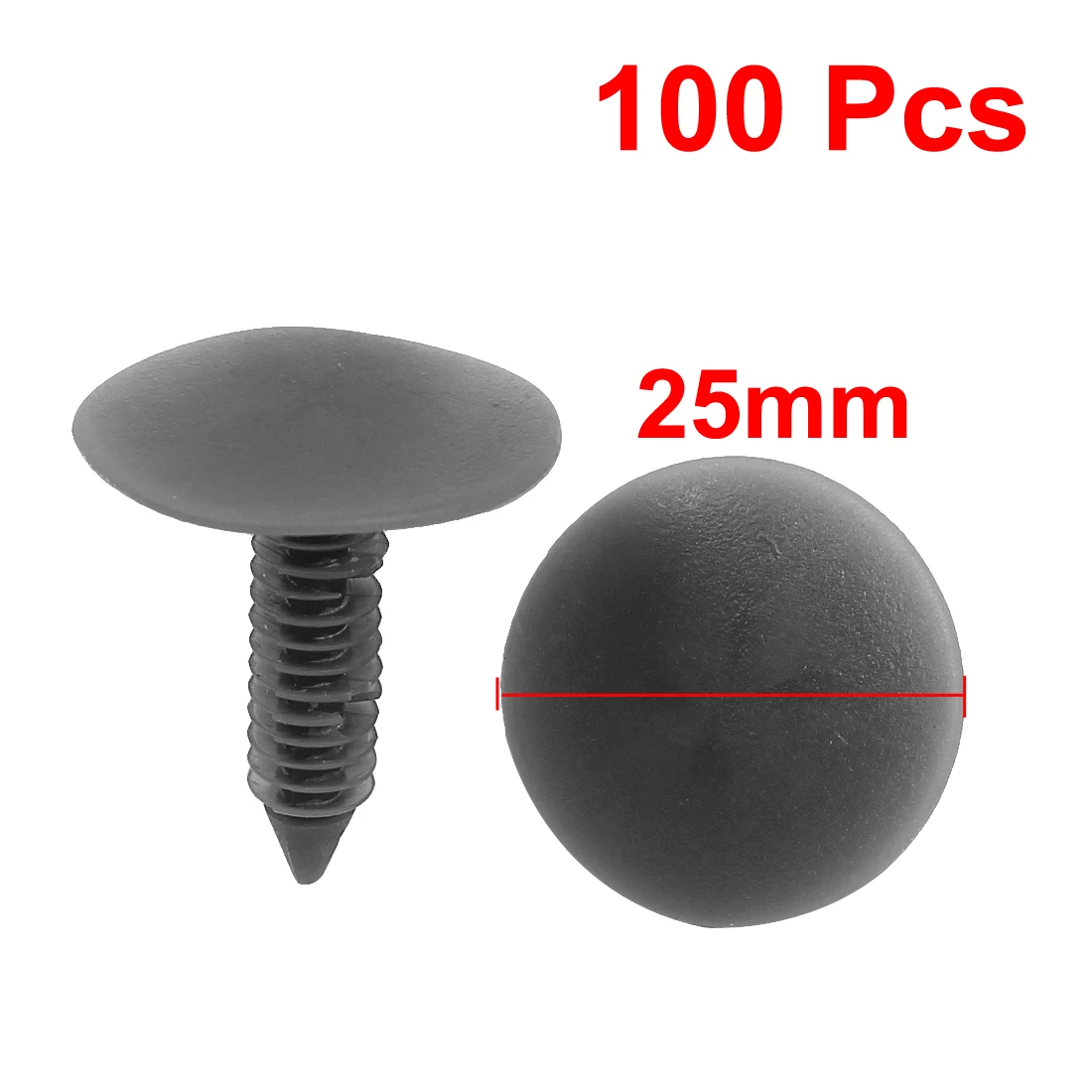 X Autohaux 100 Pcs 25Mm Head Diameter Plastic Rivets Push Type Bumper ...