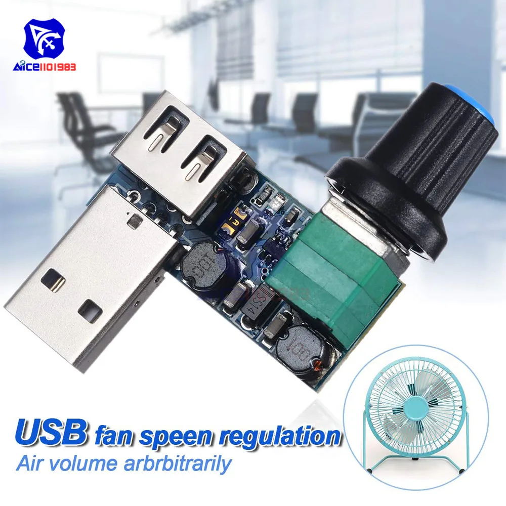 diymore 5V to 12V USB Fan Stepless Speed Controller Fan Governor ...