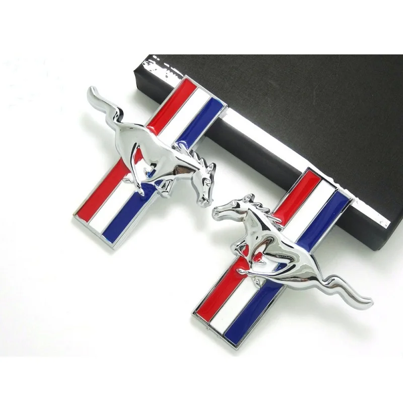 3D 2PCs tik tok Door Fender Emblem Running Horse Auto Car Sticker ...