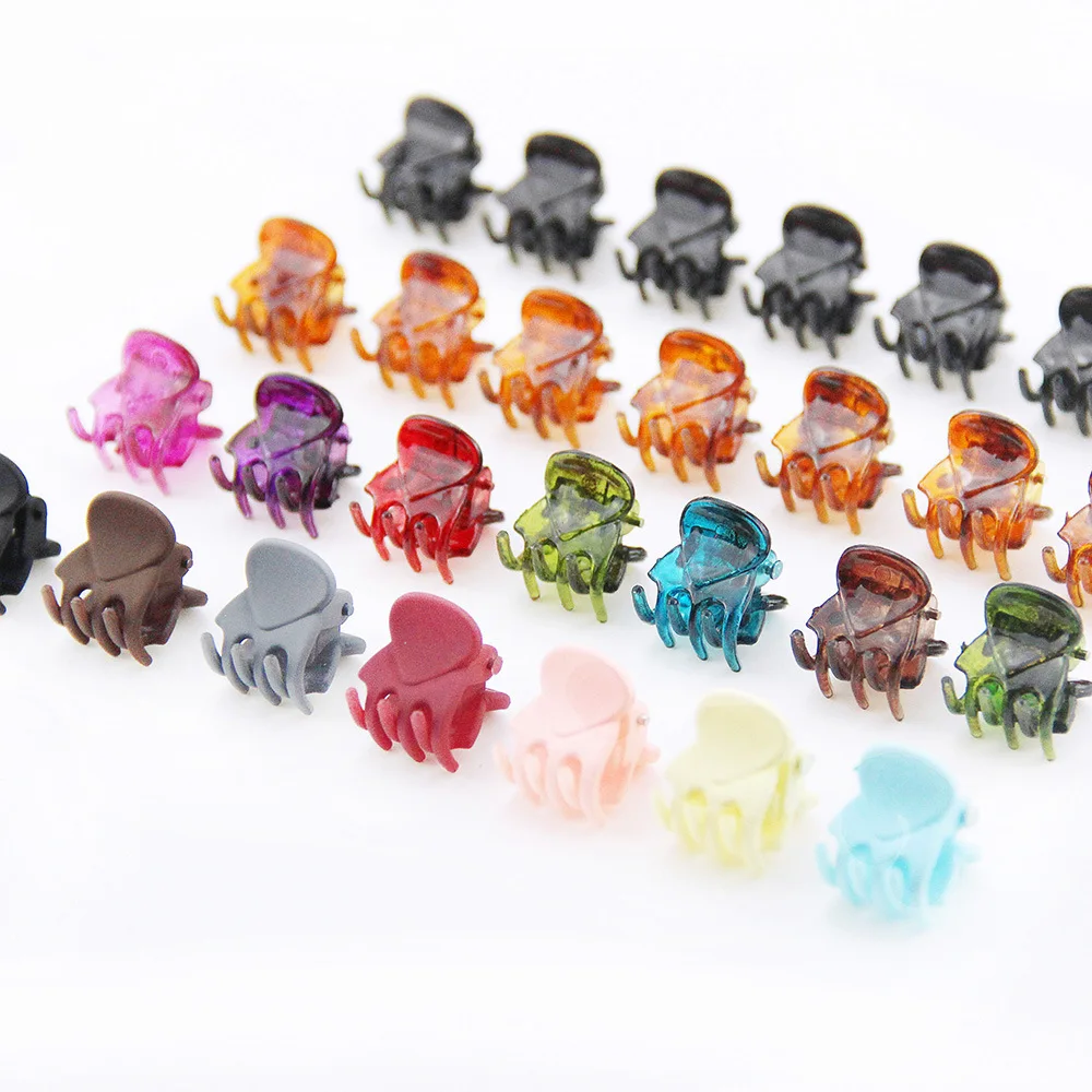 40 Pcs Colorful Kids Mini Hair Claw Clips Plastic Black Brown Colours ...