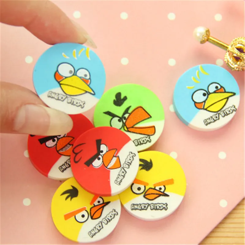 The cute bird pencil eraser stationery shop wholesale round shape ...