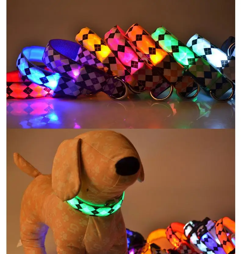 Hoomall Dog Collars Pet Traction Dog Ring LED Light Collar Dog Flash ...
