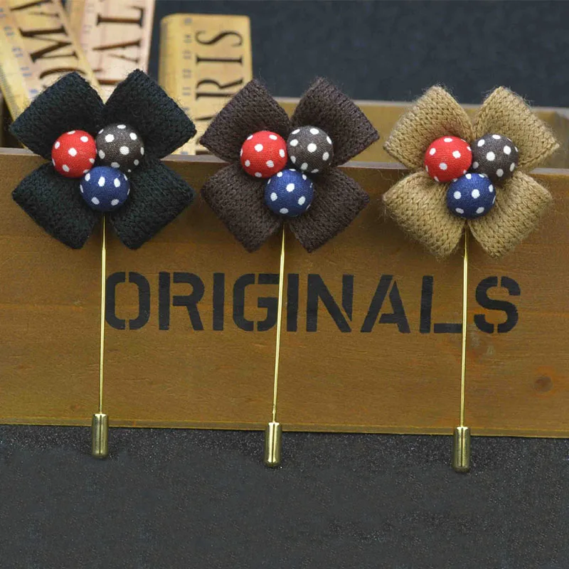 Mdiger largo Pin de tela colorida flor broche Pin broches manuales ...