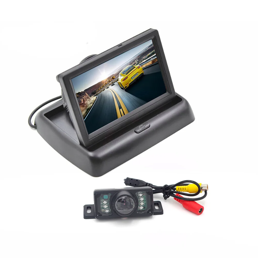 Gianloon 4.3 "dobrável tft lcd monitor do carro + visão noturna câmera ...