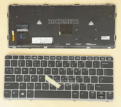 NEW for HP elitebook 720 G1 720 G2 725 G2 Laptop Keyboard Silver Frame ...