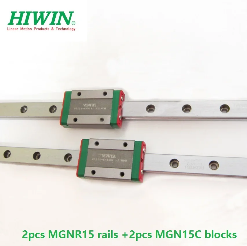 2pcs Original HIWIN linear guide rail MGNR15 L 200mm 300mm 400mm 500mm ...