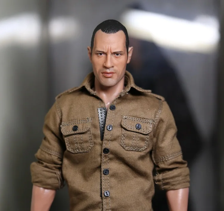 1/6 figura de ação escala figuras filmes Sculpt Dwayne Johnson cabeça ...