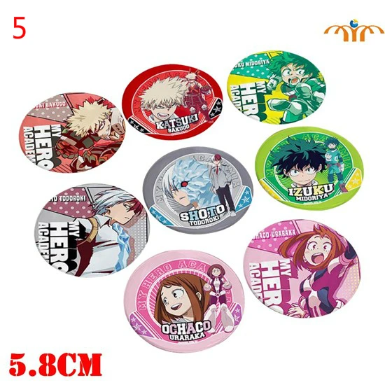 Giancomics 5.8cm Hot Anime My Hero Academia Pins Set Plastic Badges ...