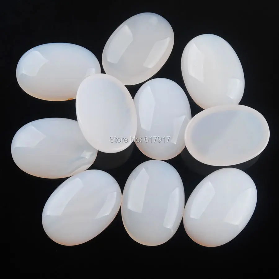 RONGZUAN Free shipping Natural White Agates Gem Stones Oval Beads ...