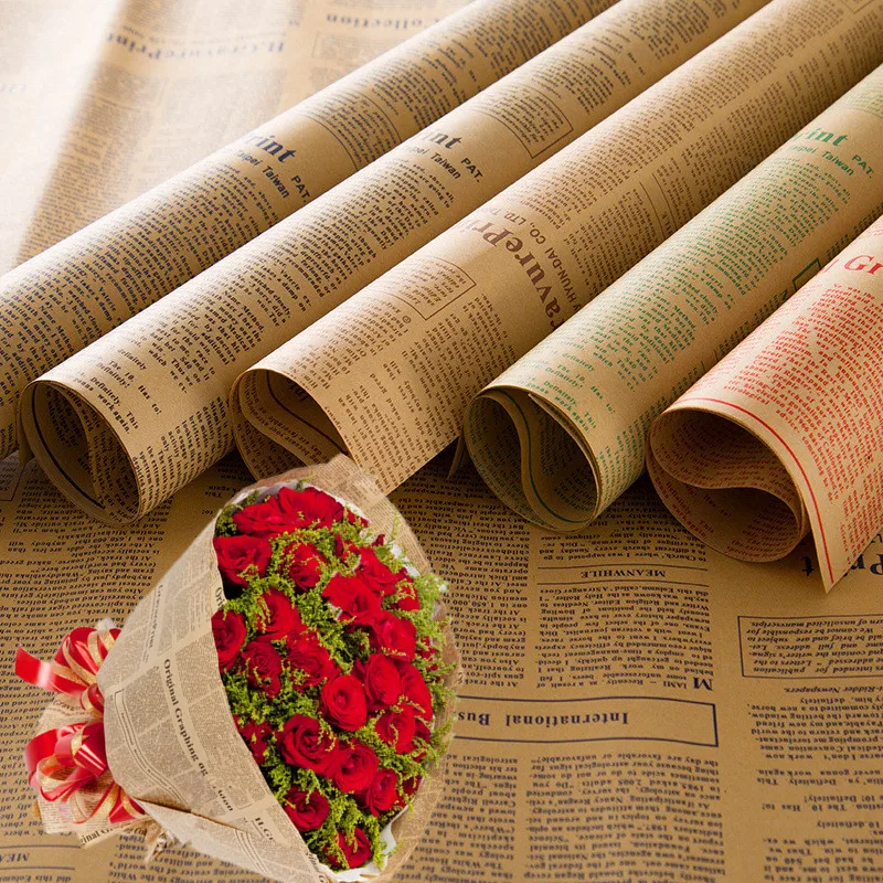 10pcs/lot 60*60cm Newspaper Kraft Paper Wrapping Paper Wrap Gift ...