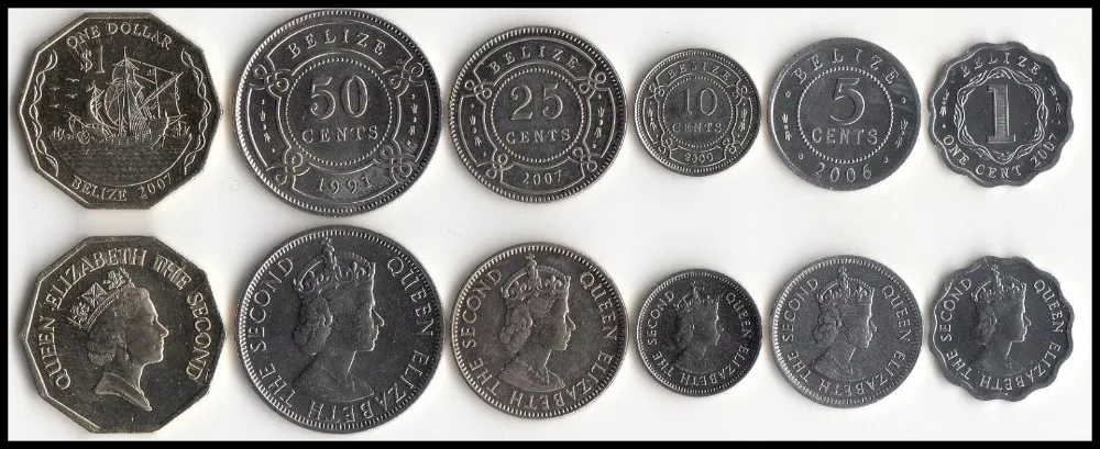 Set 6pcs Belize Coins Sets North And South America Country 100% Real ...