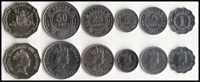 Set 6pcs Belize Coins Sets North and South America Country 100% real ...