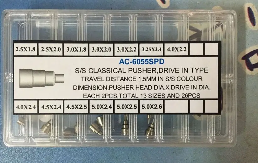 Stainless Steel Gold and Silver Classical Pusher Drive in Type Button ...