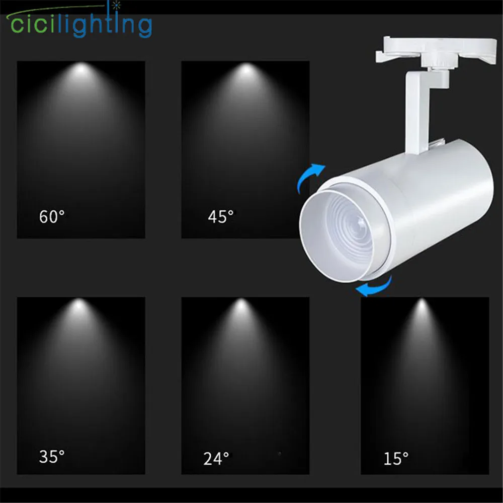 LED Focus Track Light Zoom COB Spotlights Industrial Clothing Store ...