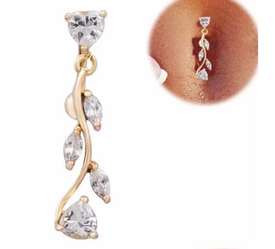 Buy 2015 Gold Body Zircon Sexy Leave Leaf Crystal