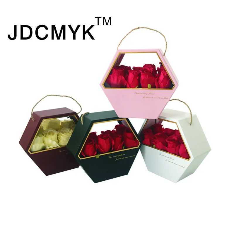 Strange design floirst packing gift flower box ,handle flower paper box ...