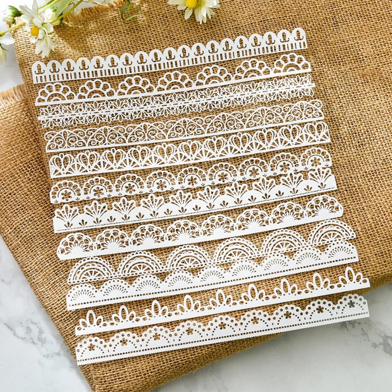 KSCRAFT 12pcs White Lace Edge Papers For DIY Scrapbooking/Card Making ...