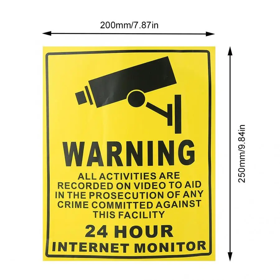 10pcs/Pack Security Warning Stickers 24 Hours Safety Alarm Warning ...