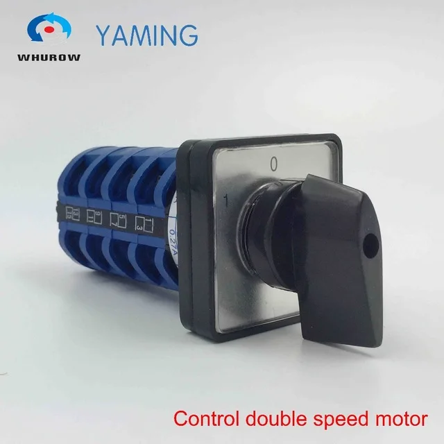Rotary switch on off on 3 position 4 phases 20A 500V double speed motor ...