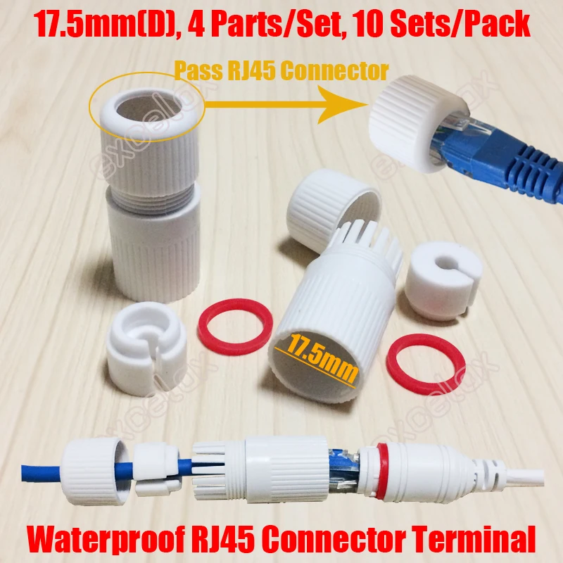 Conector de extremidade para câmera ip, conector modular à prova d'água ...