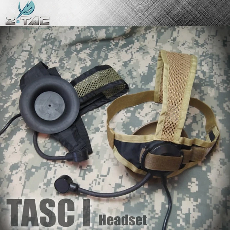 Z Tactical Z TAC Selex TASC1 Headset com padrão militar Plug Airsoft ...