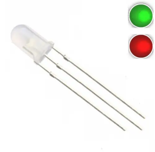 Diodo Led de ánodo común, 50 piezas, 5mm, 3 pines, bicolor, rojo y ...