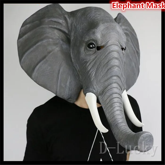 Halloween Props Adult Elephant Masks Animal Full Latex Mask Masquerade ...