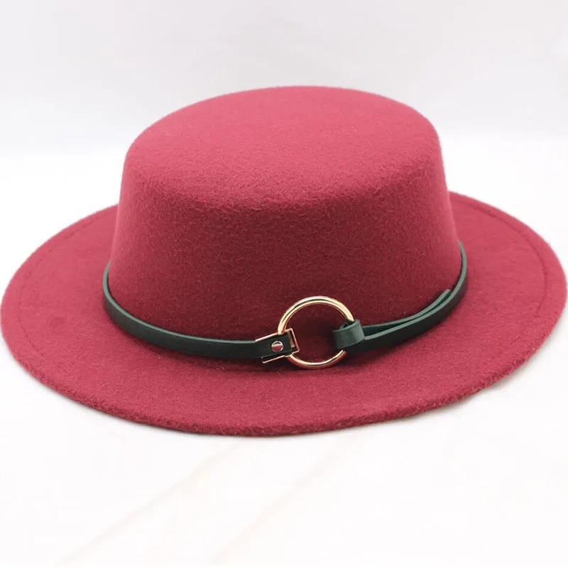 Newly British Style Retro Flat Brim Fedora Hat Autumn Winter Vintage ...