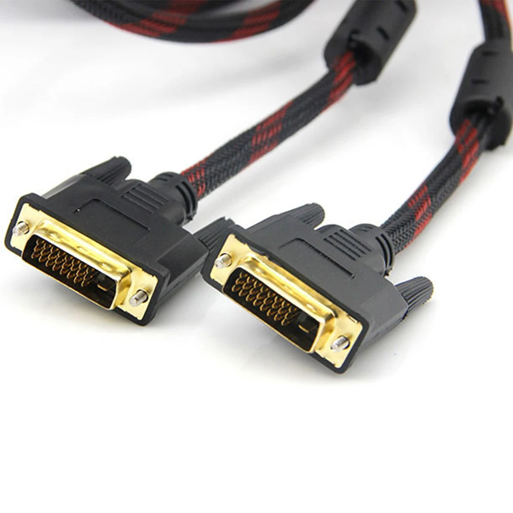Nylon Braid DVI Cable 1m//2m/3m/5m DVI to DVI (24 +1) Pin Cable Adapter ...