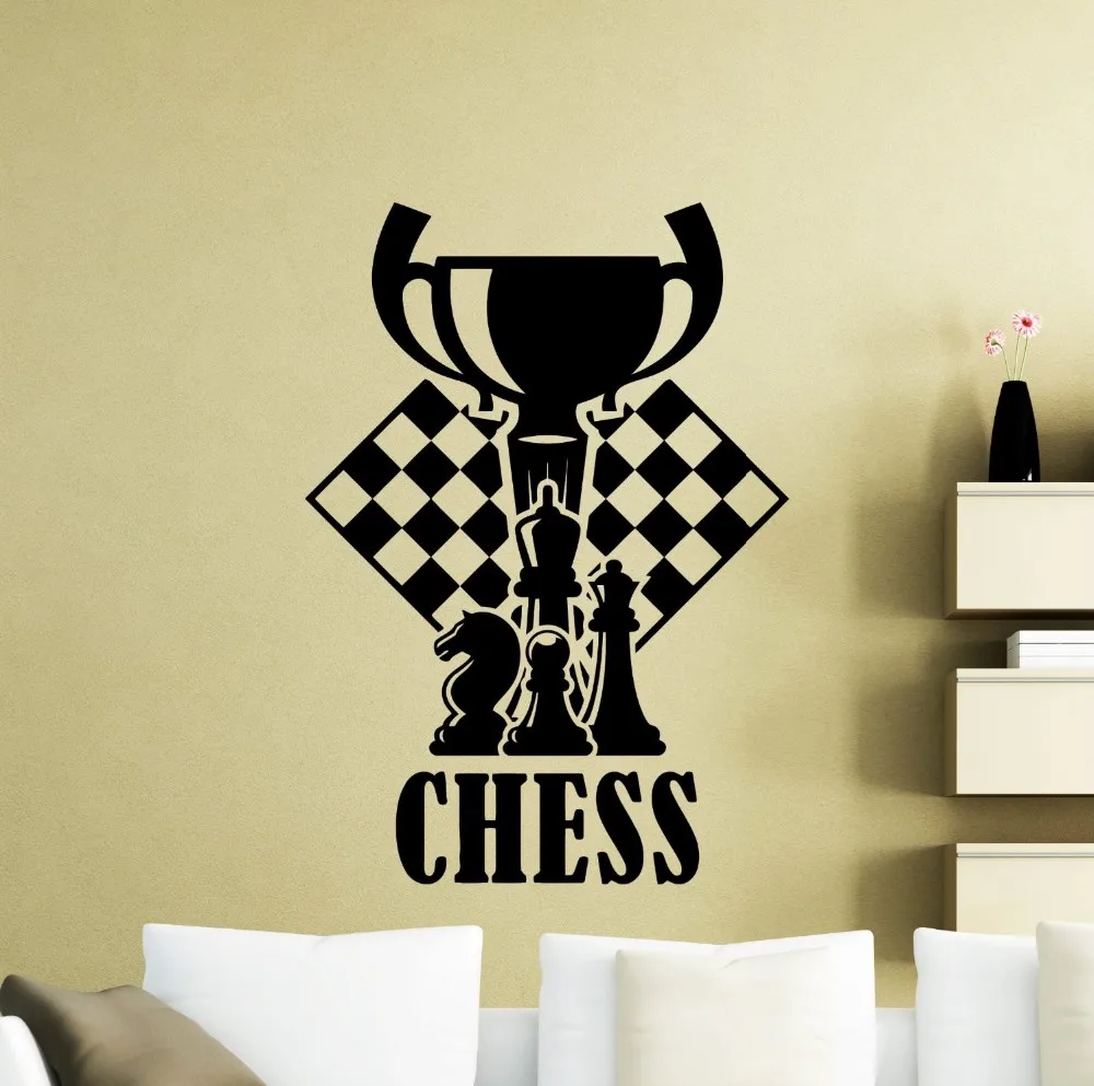 New arrival Chess Decal Chess Pieces Wall Sticker Chessmen Mural Living ...