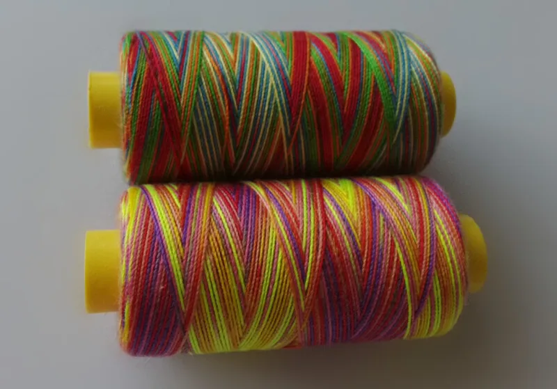 Polyester 202 Variegated Color Rainbow Color Machine Or Hand Sewing ...