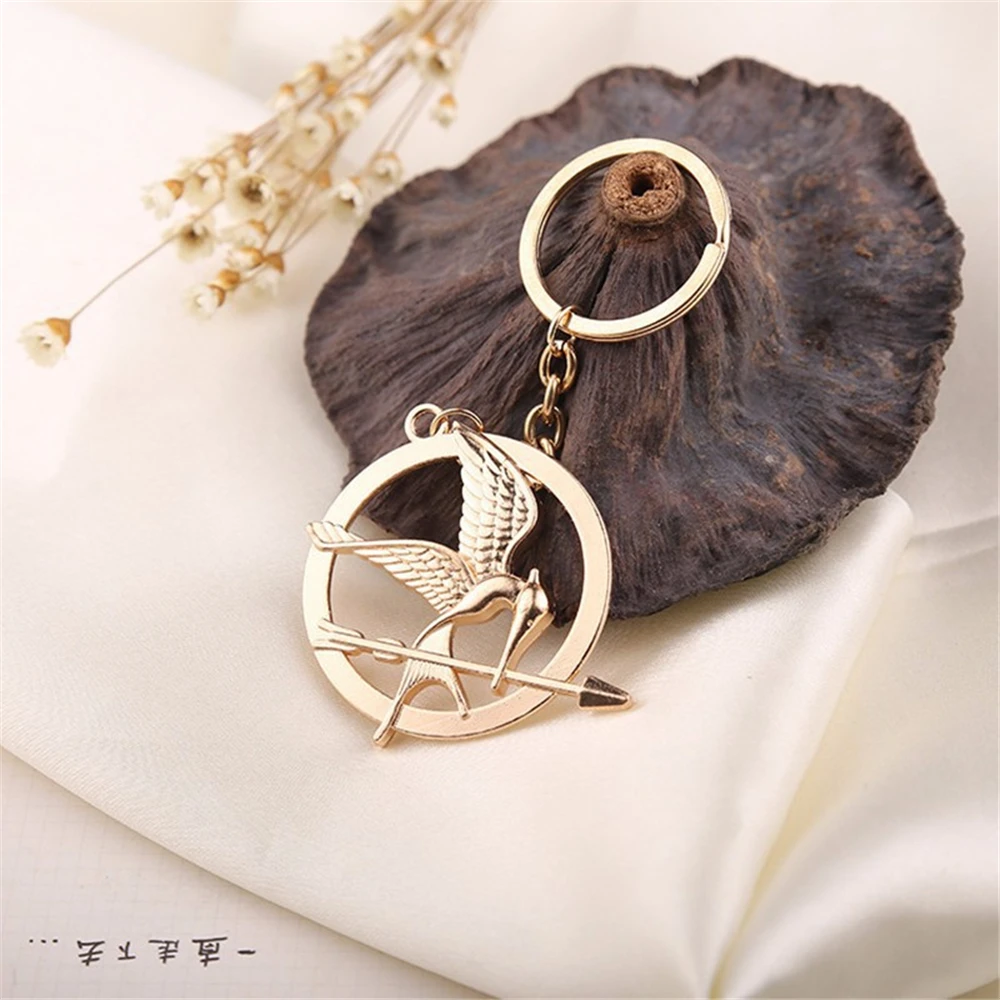 The Hunger Games Keychain Popular Vintage Style Birds Charm Golden ...