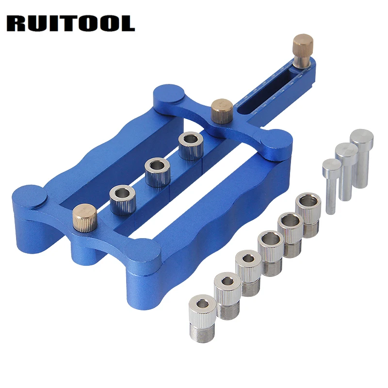 RUITOOL 드릴링 도구 목공 지그 6/8/10mm 셀프 센터링 Dowelling Jig Set Punch Locator ...