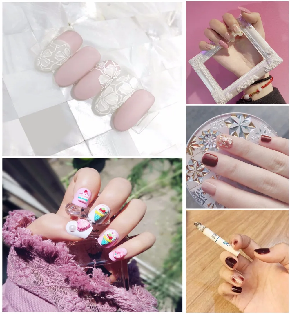 Wholesale link ! 10 sets/pack beautiful decorated false nails french ...