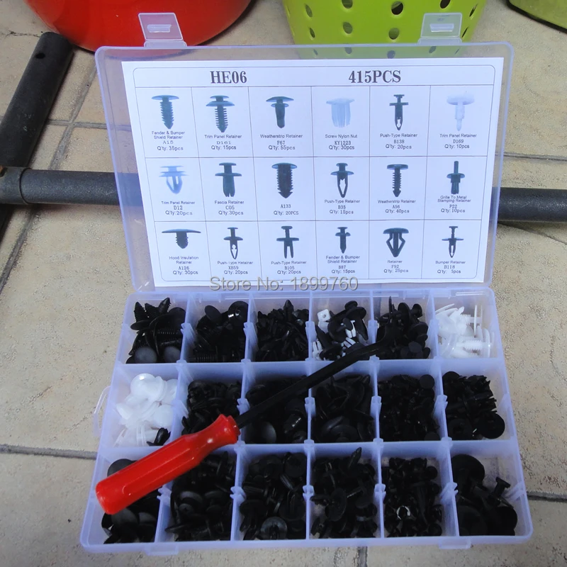 415PCS Car Auto Push Pin Rivet Trim & Remover For Honda Accord Civic CR ...