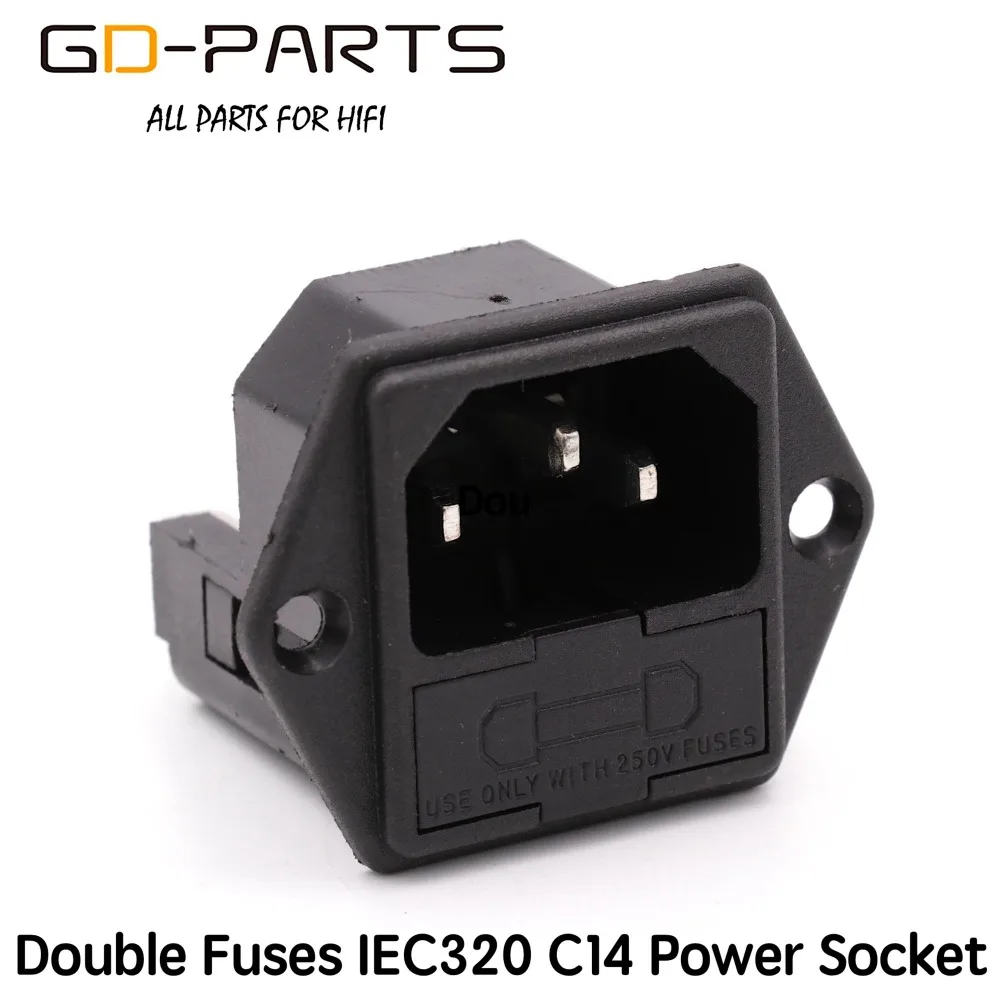 GD-PARTS Double Fuses Power Plug Connector IEC320 C14 Mains AC Power ...