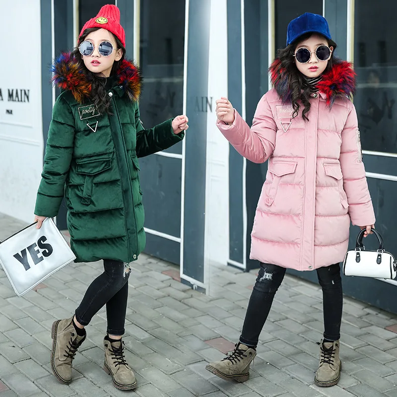 Fashion Teenager Girls Coat Winter Long Sleeve Section of The New ...
