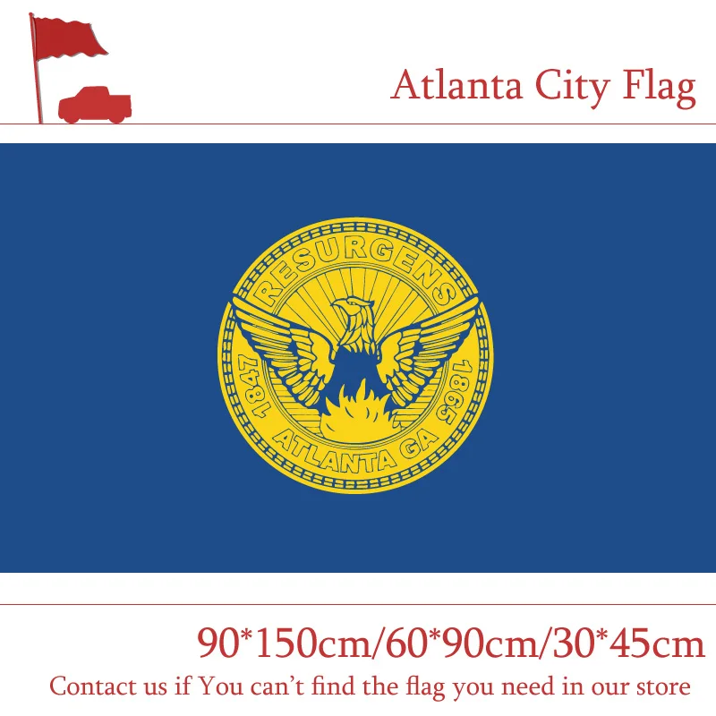 Atlanta City Flag 90*150cm 60*90cm Flag 3x5ft Digital Printing Brass ...