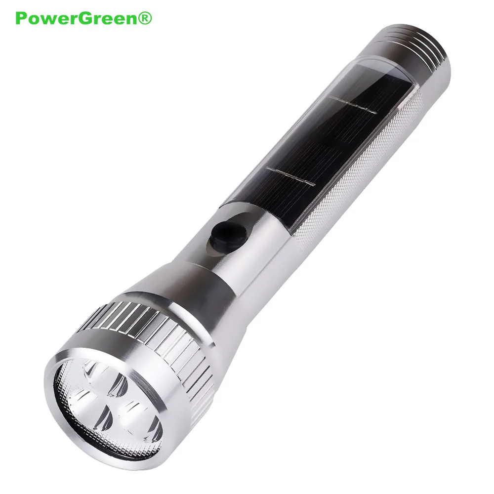 PowerGreen Emergency Power Bank Solar Torch 2000mAh Micro USB Solar LED ...