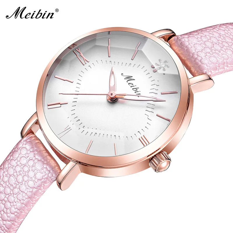 MEIBIN Brand 2018 New Women Qaurtz Watches Casual Leather Band Ladies ...