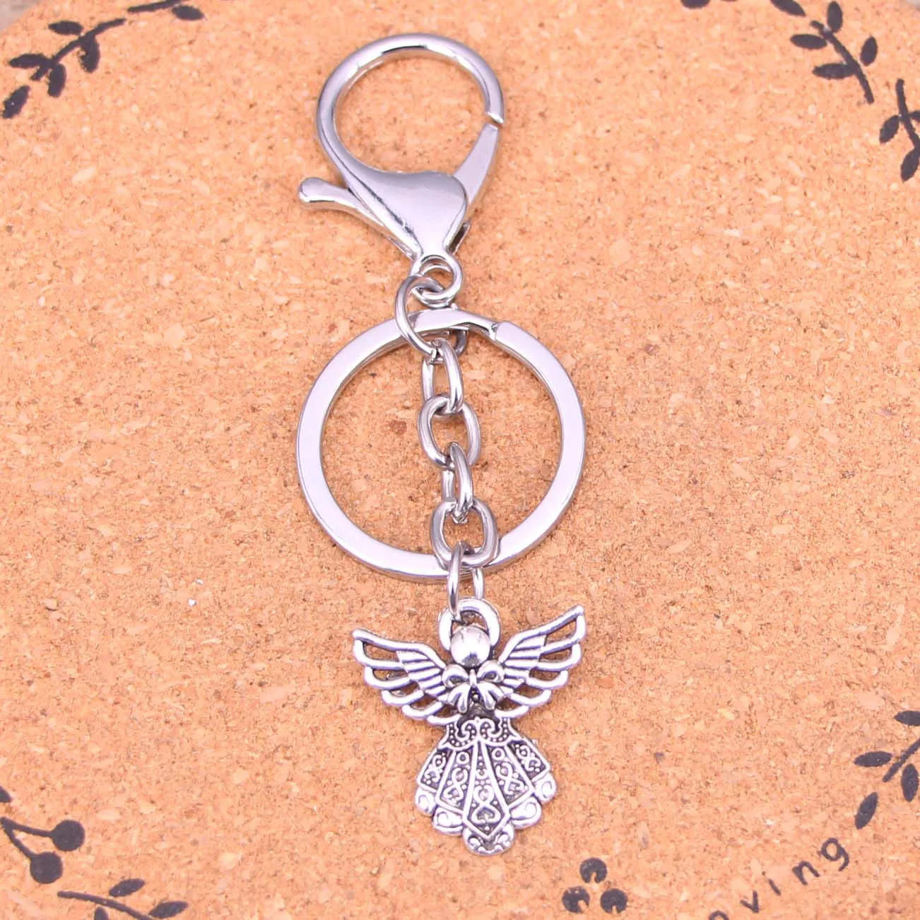 New Fashion Silver Color Alloy Metal Pendant guardian angel Key Chain ...