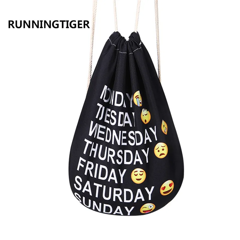 Emoticon Drawstring Bag Women's String Sack Travel Backpack&Beach ...