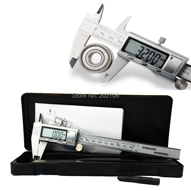 0-150mm/6" metal casing Digital CALIPER VERNIER caliper stainless steel ...