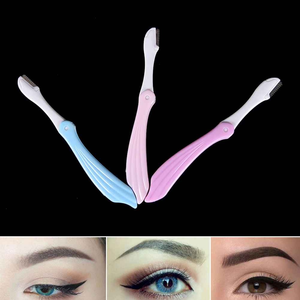 2pcs/lot Folding Eyebrow Blades Makeup Eyebrow Hair Trimmer Stainless ...