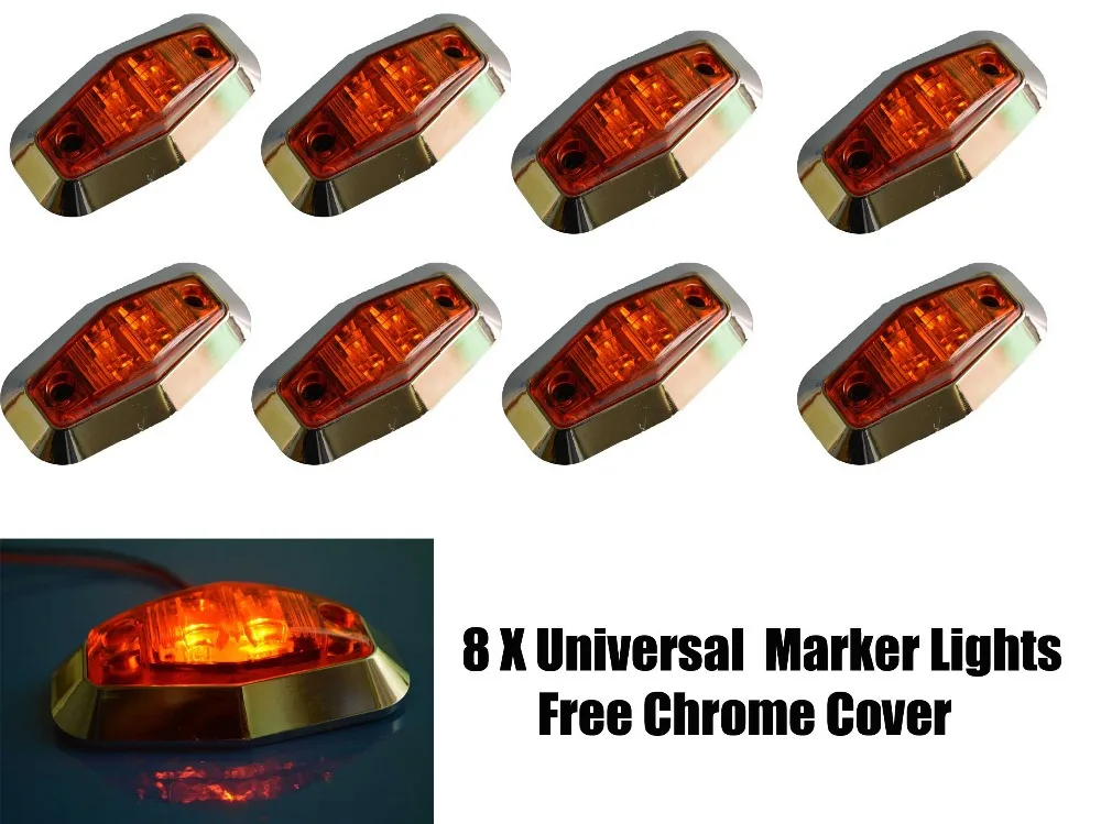 8 X 2.5 " Led Trailer/ Boat/Truck/RV Side marker Light Clearance Lights ...