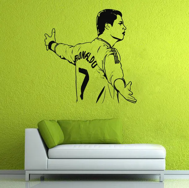Cristiano Ronaldo Football Player Wall Stickers Vinilos Decoratiovs CR7 ...
