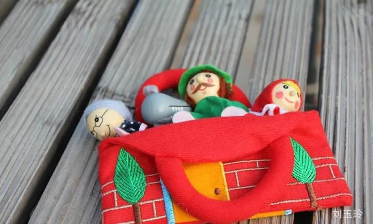 Venta caliente 4 unids/lote Caperucita Roja cuento de bebé títeres de ...