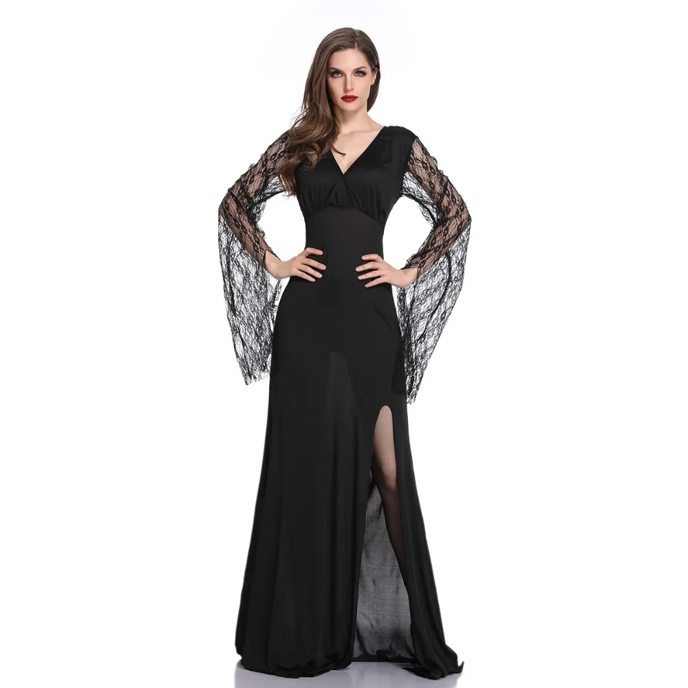 Lace Long Sleeve Women Day of The Dead Cosplay women Slim Ghost Bride ...