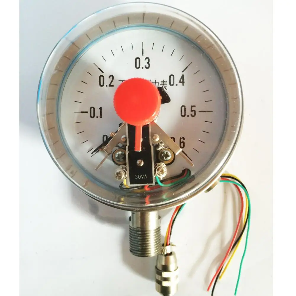YXC 100BF 0 0.6Mpa สแตนเลส Magnetic Contact ประเภทติดต่อไฟฟ้าเครื่องวัดความดันสูญญากาศเซี่ยงไฮ้ ...