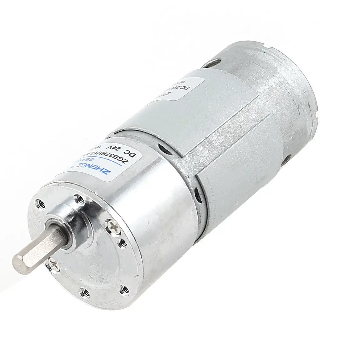 DC 24V 300RPM 6mm Shaft Dia Cylinder Magnetic Electric Geared Box Motor ...